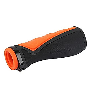 Bike Handlebar Grips, Orange & Black Rubber Anti-slip Lock-on Ergonomic Design Mountain Bike Grips, MTB BMX Anti-Slip Urban Bicycles Grips, Scooter Grips Accessories