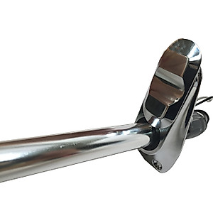 Pactrade Marine 12V Marine Boat Yacht Pontoon Navigation Anchor Light 360 Degrees All Around White Color Splashproof Black Housing (Incandescent Plug-in Base with Chrome Socket (H=24"))