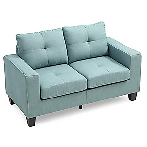 Glory Furniture Newbury Living Room Furniture, 36" H x 58" W x 32" D, Teal