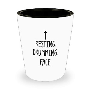 For Drummers Resting Drumming Face Funny Witty Gag Ideas Drinking Shot Glass Shooter Birthday Stocking Stuffer