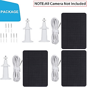 UYODM 3W Solar Panel Compatible with Google Nest Cam Outdoor or Indoor, Battery - Continuous Power Supply, IP67 Weatherproof (3PACK,White)