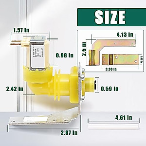 000009120 Water Inlet Valve Assembly with Brackets Inlet Tube Compatible with Manitowoc Ice Machines JC QR SD S K Series, 000008487 IH9123 33129026 Freezer Inlet Valve, 120V 60Hz Inlet Valve kit