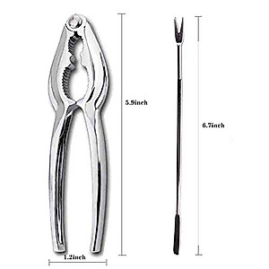 WintMing Lobster Crackers and Picks Seafood Tools Set Stainless Steel Lobster Shellers Crab Leg Crackers Walnut Clip Nut Crackers (NUTCK+PICK)
