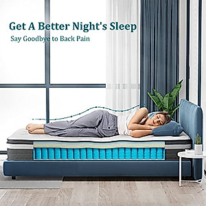 TeQsli Full Mattress, 12 Inch Gel Memory Foam Hybrid Mattress in a Box, Medium Firm Pocket Innerspring Mattress for Pressure Relief & Cooling Sleep, CertiPUR-US Certified, 10-Year Support (TSA30F-US)