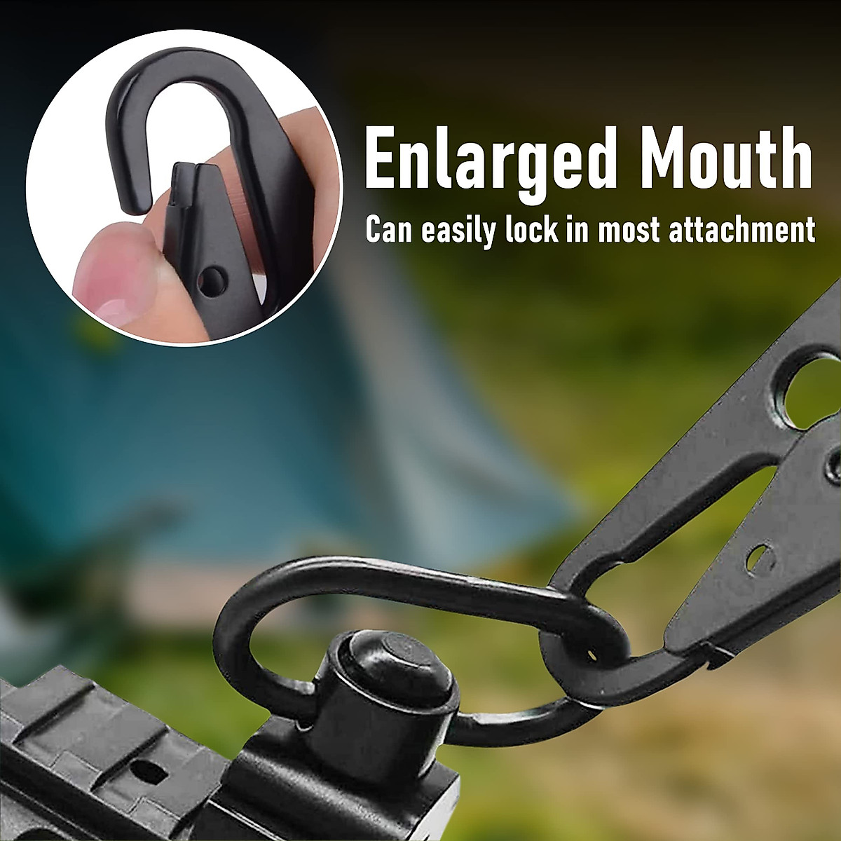 GearHill Metal Rifle Sling Clips, Snap Hooks Heavy Duty HK Clips Tactical Universal Clip for Rifle Paracord Clips