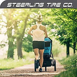 Two 16" x 1.75 Rear and One 12.5" x 2.25 Front Wheel Replacement Tires for Jogging Strollers - The Perfect BOB Stroller Tire Replacement Set by Steerling Tire Co. (3-Pack)