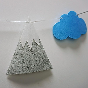 FAZHBARY 2 Pack Felt Woodland Garland Mountain Banner Mountain Nursery Decor Woodland Theme Baby Shower Decorations