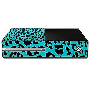 MightySkins Skin Compatible with Microsoft Xbox One - Teal Leopard | Protective, Durable, and Unique Vinyl Decal wrap Cover | Easy to Apply, Remove, and Change Styles | Made in The USA