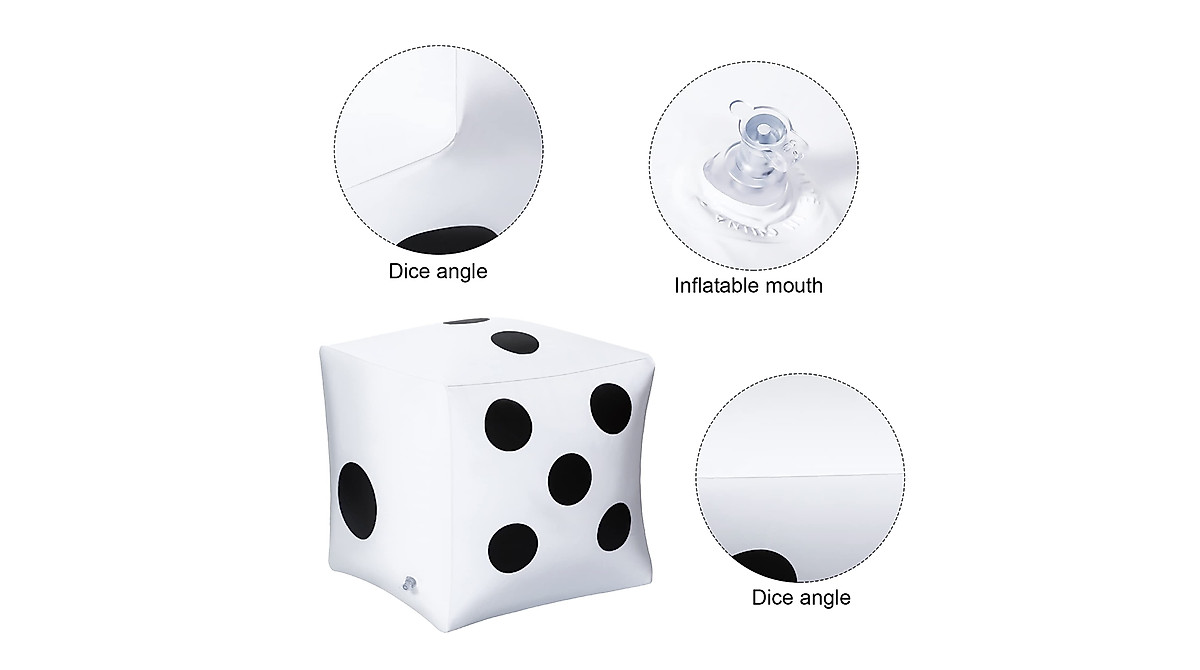 3 Pack Jumbo Inflatable Dice - Fun Pool Party Toy