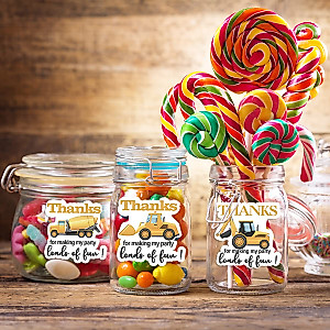 Construction Thank You Stickers,Construction Trucks Shower Thank You Stickers Labels,Construction Party Stickers for Construction Theme Shower Birthday Party Favor Label Decorations