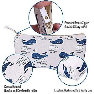 Davias Canvas Pencil Pen Zipper Pouch Small Cosmetic Makeup Bags, Forest and Animal Style,Set of 4