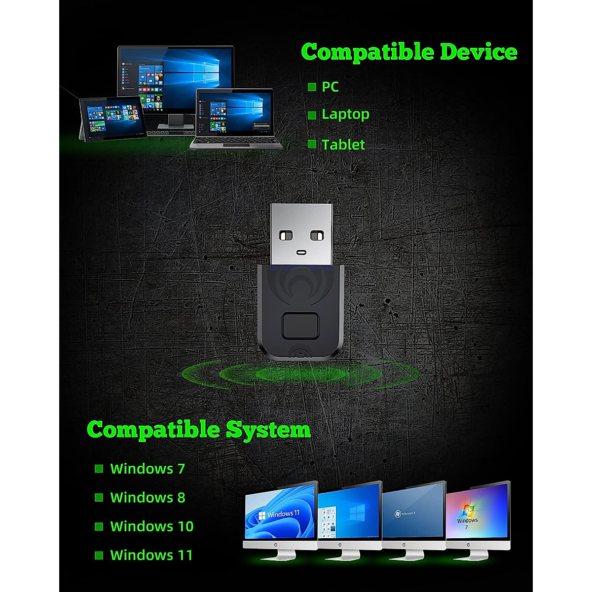 AOJAKI Bluetooth Adapter for PS4 Controller/ PS5 Controller/Switch Pro Controller, Controller Adapter for Switch/Switch Lite/PC/Android TV Box/Tesla/Steam, Compatible with Official PS4 Controller