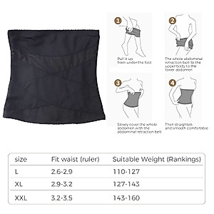Abdominal Binder, 2Pack Thin Postpartum Belly, Body-Building Waist Band, Women,s Tummy Non-Curling (XXXL, Black)