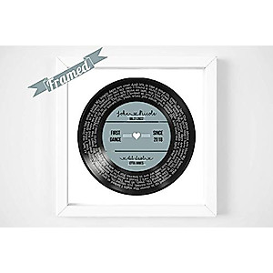 Personalized Record Print Personalized Vinyl Record Song Lyrics Frame Our Song Custom Song Lyrics Framed Print Anniversary Gift for Him