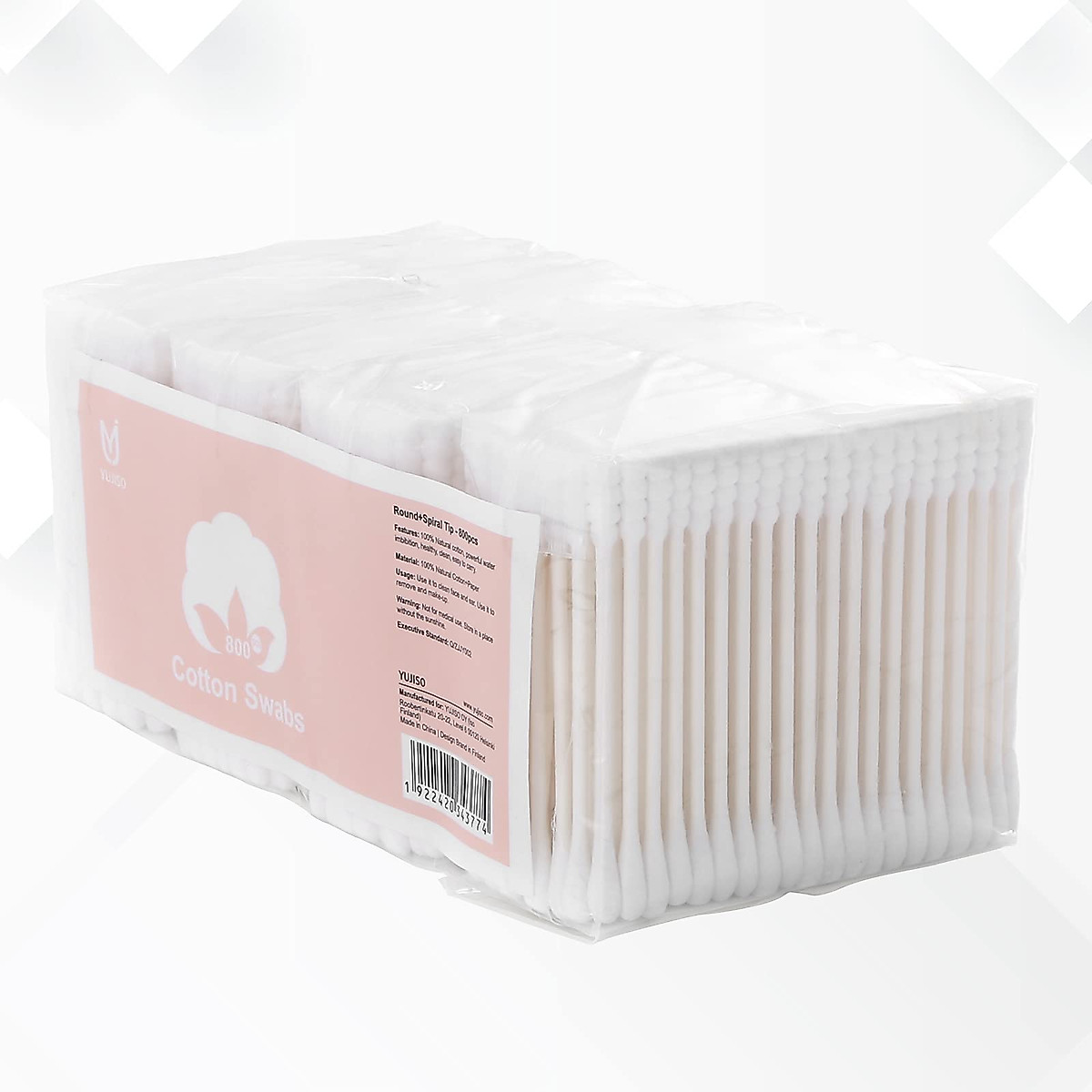 Cotton Swabs,800 Pcs Cotton SwabsNatural Cotton Buds,Cruelty-Free Cotton Swabs, Biodegradable,All Natural Cotton Swabs,Chlorine-Free Hypoallergenic Cotton Swabs