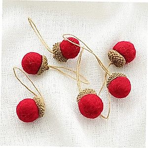 Artibetter 12pcs Felt Pine Cones Red Accessories Christmas Decor Dining Room Table Decor Winter Centerpieces for Table Christmas Pine Cone Ornaments Wool Felt Ball Ornaments Red DIY Pendant
