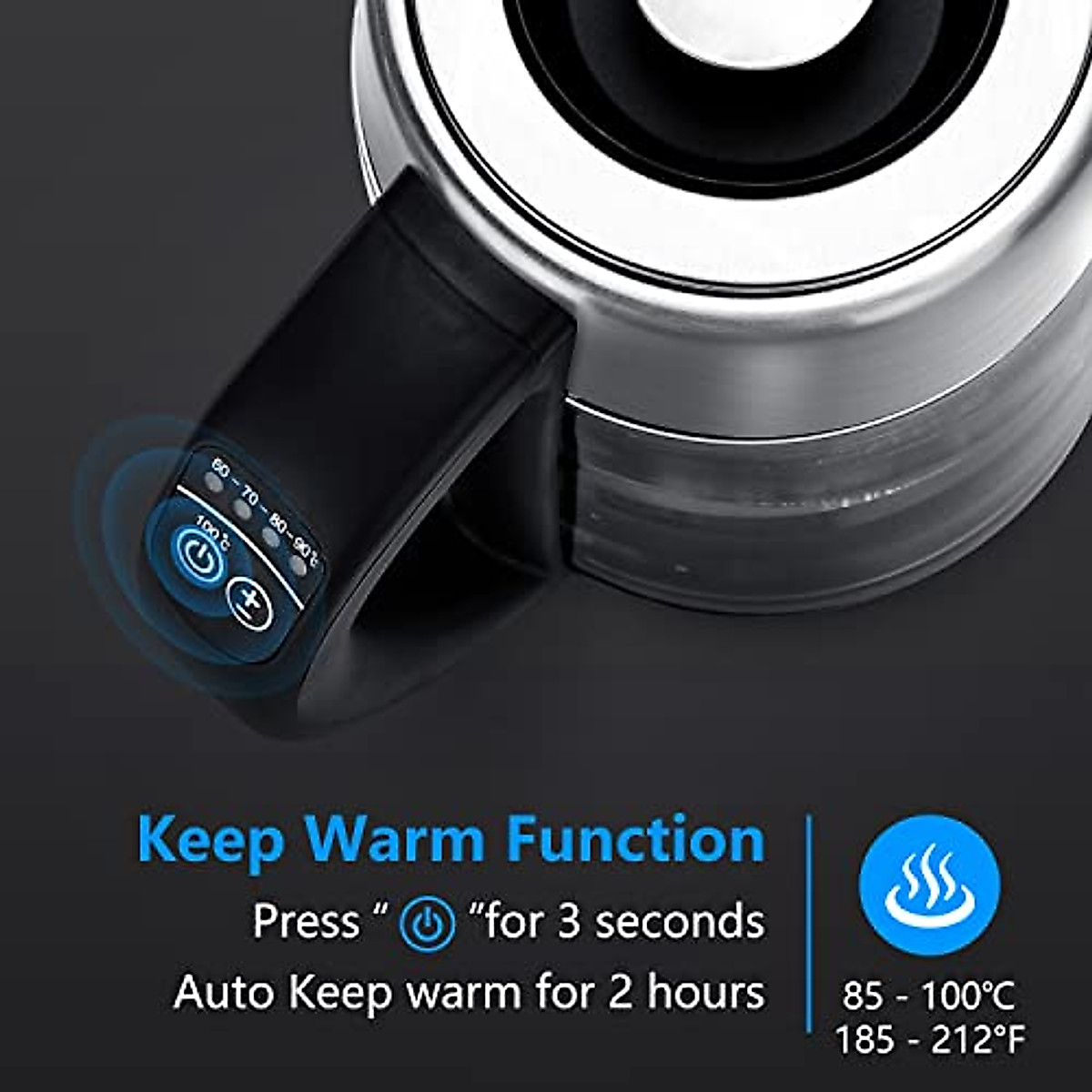 Aigostar Electric Kettle Temperature Control & Tea Infuser 1.7L, Hot Water Tea Kettle with Variable Temperature LED Indicator Light Change Auto Shut-Off