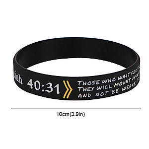 kilofly 4pcs Christian Religious Scripture Bible Verse Rubber Bracelet Wristband