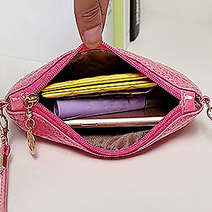 Faux Leather Clutch Wallet Purses Small Envelope Crossbody Bags for Women Shoulder Bag Handbags Phone Bag, Birthday Gifts Rose Red