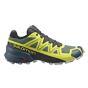 Salomon Men's Speedcross 5 Trail Running Shoes for Men, Duck Green/Black/Evening Primrose, 10.5