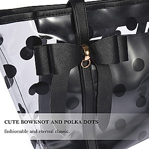 AIBILIEI ABLE Women's Clear Tote Bags Multi-Use Shoulder bag Handbag Beach bag Shopping Bag (Black)