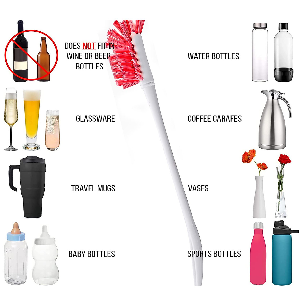 2 Pack Water Carbonating Sodastream Bottles Bundle with Deliqo 14 inch Bottle Cleaning Brush Original Soda Stream Reusable Sparkling Extra 1L 1 Liter