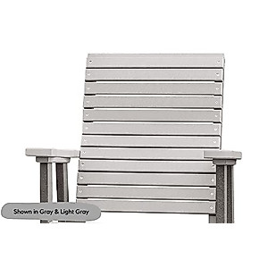 DutchCrafters Modern Horizontal Slat High Back Poly Glider Outdoor Patio Chair (Black & Blue)