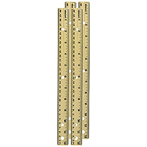 Westcott Hole Punched Wood Ruler English and Metric with Metal Edge, 12 Inches, 4 Packs
