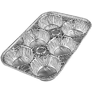 PARTY BARGAINS 6-Cup Aluminum Muffin Pans - 20 Pack, Standard Size Cupcake Pans, Disposable Muffin Tin for Baking (Max 240°C)