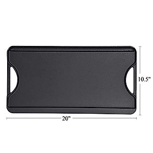 GasSaf Cast Iron Reversible Griddle with Handles, 20 Inch x 10.5 Inch Big Grill Pan for Stovetop