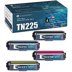 TN225 Toner 4 Pack (1BK+1C+1M+1Y) TN225BK / TN225C / TN225M / TN225Y Compatible Toner Cartridges Replacement for HL-3140CW 3150CDN 3170CDW 3180CDW Printers Toner -by NITROINK