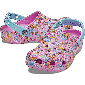 Crocs Classic Lisa Frank Clogs, Kids and Toddler Shoes, Taffy Pink, 3 US Unisex Little