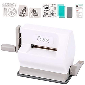 Sizzix Sidekick Starter Kit 661770 Portable Manual Die Cutting & Embossing Machine for Arts & Crafts, Scrapbooking & Cardmaking, 6.35 cm Opening, 2.5" Opening, White