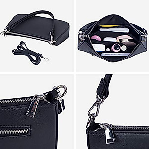 NIUEIMEE ZHOU Small Shoulder bag with 2 Removable Straps Cross Body Clutch Purse Handbag for Women