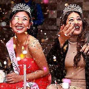 AOPRIE Gold Birthday Crowns for Women Tiaras for Women Crowns for Girls Rhinestone Crystal Decor Headband