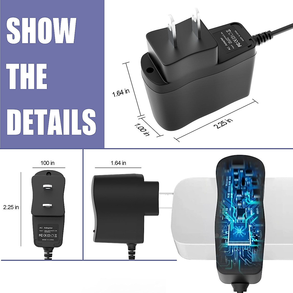 Digipartspower AC Adapter Charger for Unblock Tech Gen3 Pro 16GB UBOX3 UBOX4 TV Box Power Line