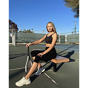 Aurgelmir Women's Tennis Golf Skirt with Legging Workout Skirted Leggings Athletic Skorts with Pockets for Hiking Golf Black