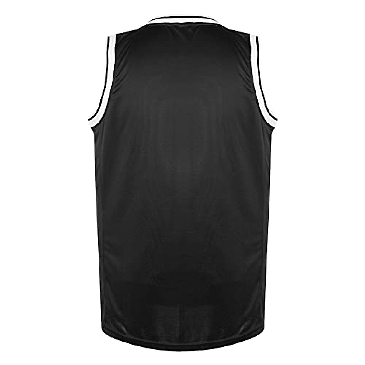 MESOSPERO Blank Basketball Jersey 90S Hip Hop Clothing for Party,Mens Plain Mesh Athletic Practice Sports Shirts S-3XL (3X-Large, Blank-Black)