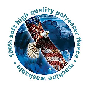 Dawhud Direct American Eagle Fleece Blanket for Bed, 75" x 90" Queen Size Eagle Fleece Throw Blanket for Men, Women and Kids - Super Soft Plush Eagle Blanket Throw Print Blanket for Eagle Lovers