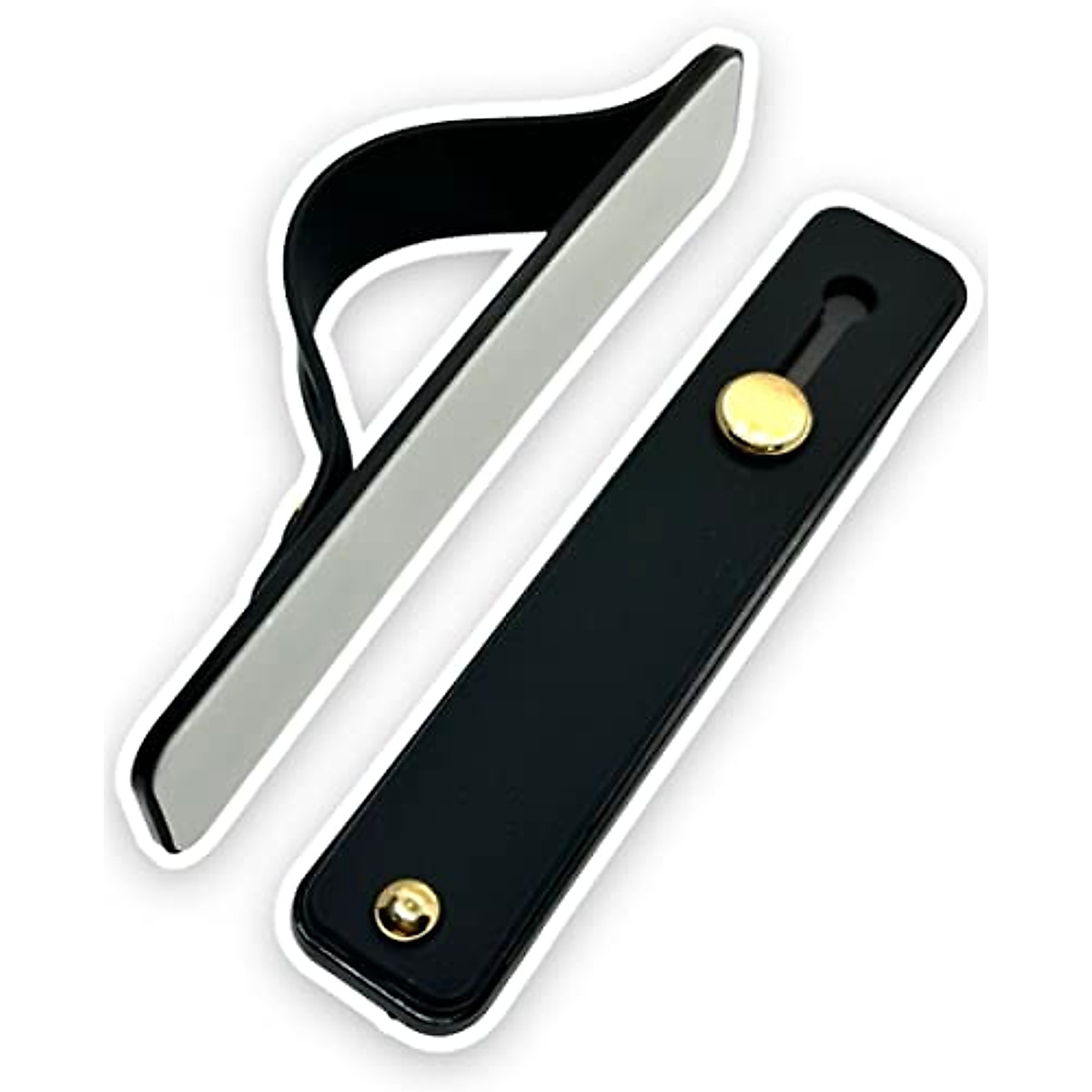 Pack of 2 - Finger Grip Stand/Strap Grip for Phones and Tablets - Phone Holder, Adjustable, Telescopic Phone Finger Strap Stand, Universal Finger Kickstand for Most Smartphones (Black) - LOADstore