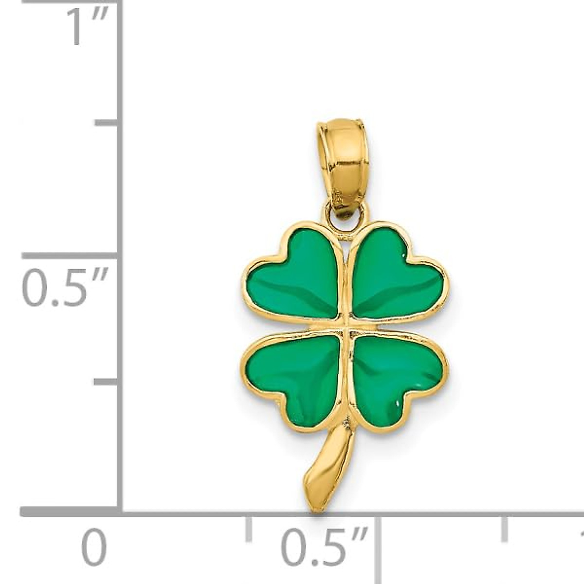 IceCarats 14K Yellow Gold 4 Leaf Lucky Clover Shamrock Flower Necklace Heart Claddagh Celtic Charm Pendant Irish Jewelry 20mm x 10mm Only