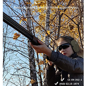 PROHEAR 016 Shooting Ear Protection Earmuffs 3 Pack, NRR 26dB for Gun Range, Hunting -Black and Green and Pink