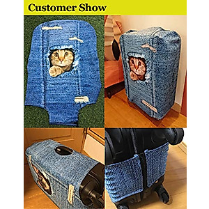 Dremagia Purple Butterfly Luggage Cover Anti-scratch Baggage Suitcase Protector Fits 26-29 Inch Luggage