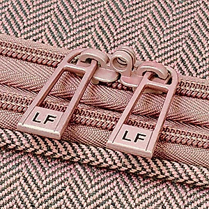 LONDON FOG Newcastle Softside Expandable Spinner Luggage, Rose Charcoal Herringbone, Checked-Medium 24-Inch