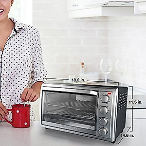 Black+Decker WCR-076 Rotisserie Toaster Oven, 9X13, Stainless Steel