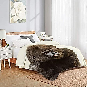 Gorilla Animal Blanket Bedding Throw Super Soft Cozy Flannel Plush Blanket Size for Boy Girl Adults Couch Sofa 80"x60" Large for Adult