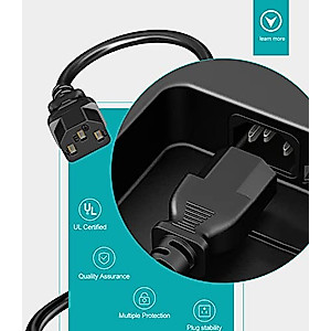 6Ft AC Power Cord for Sony Playstation PS3 First Generation (Fat), Xbox 360 1st Generation (Fat), Xbox 360E, 3 Prong Wall Power Cable Replacement