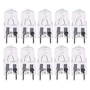 G8 Halogen Bulbs 20W G8 20Watt 120V Halogen Light Bulbs T4 JCD Type 120V Bi-Pin Base G8 Lamp for Under Cabinet Puck Lighting Replacement,Clear Lens,Warm White,2700K,10 Pack