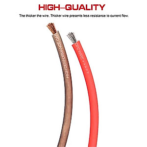 Welugnal 4 Gauge 26ft Red Power/Ground Wire True Spec and Soft Touch Cable for Car Amplifier Automotive Trailer Harness Wiring