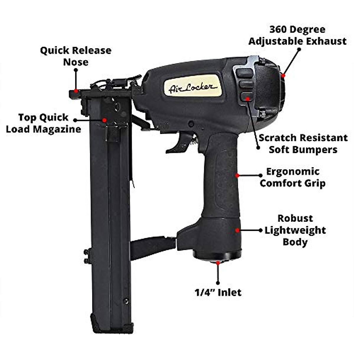 AIR LOCKER MS200A 16 Gauge N Wire up to 2 Inch Long Medium 7/16 Inch Crown Stapler